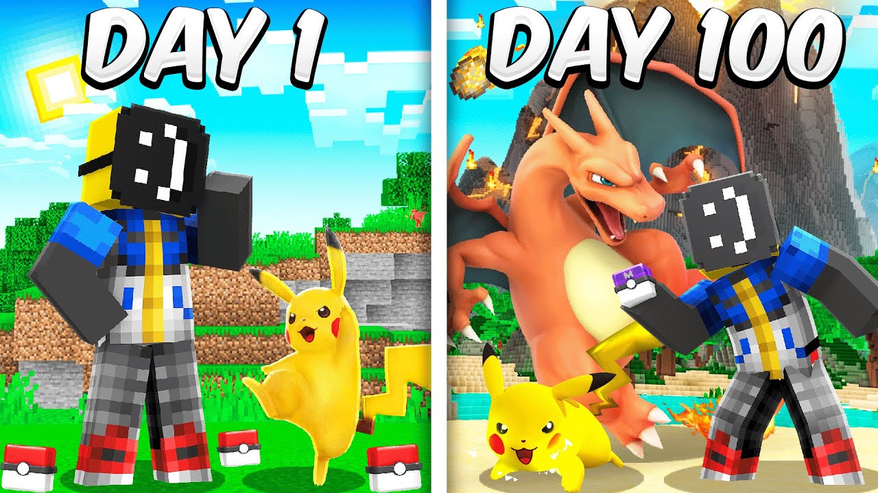 I Spent 100 Days in Minecraft Pixelmon as Ash Ketchum! - YouTube