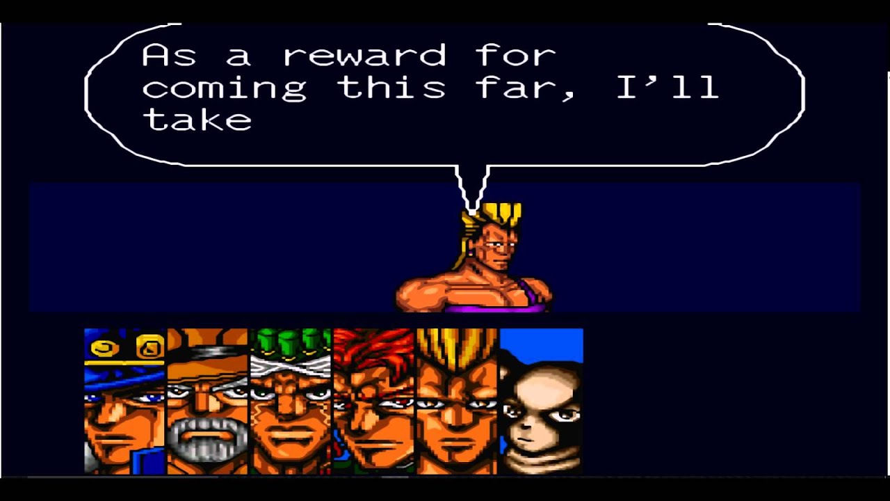 JoJo's Bizarre Adventure SNES Talk Only Run Dio Final Boss + Ending ...