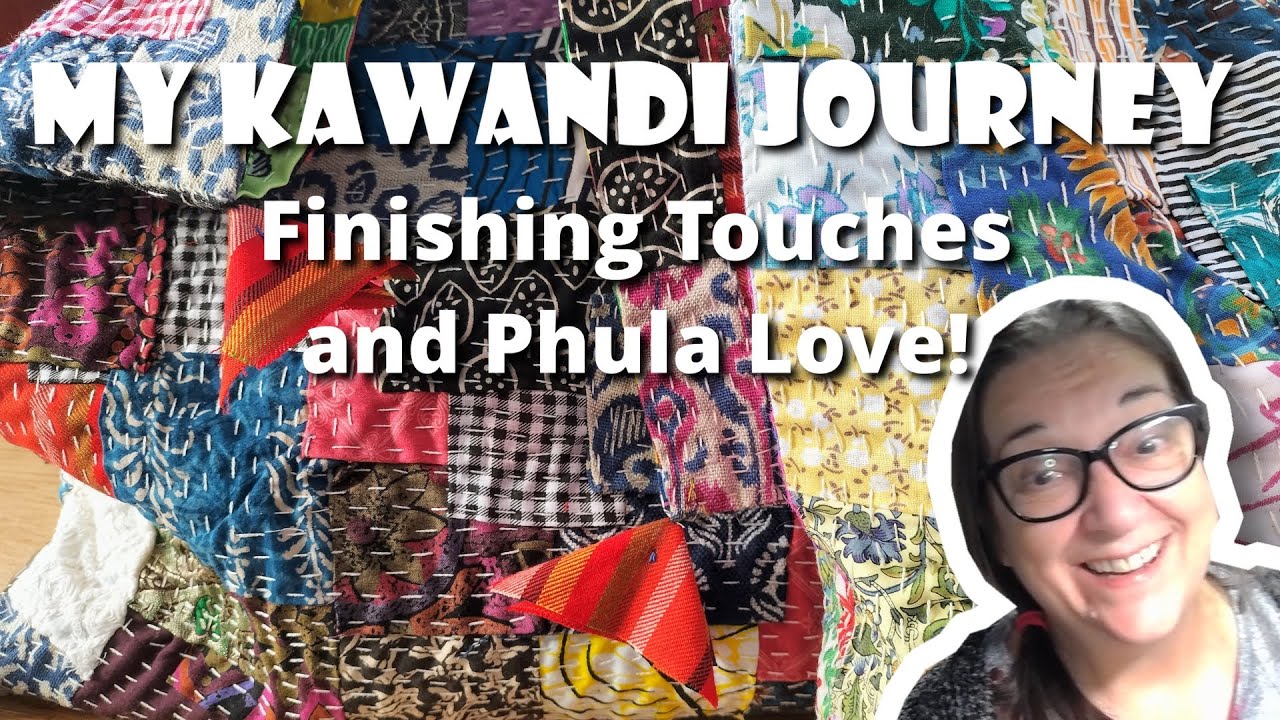 Adding phula to the corners to finish my Kawandi - YouTube