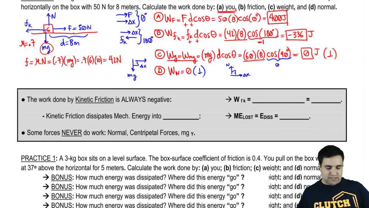 Zero Work, Negative Work & Work by Friction - YouTube
