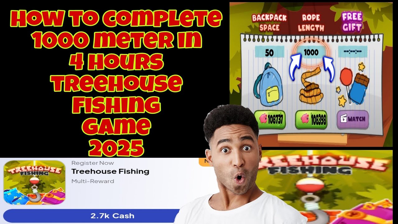 How to Reach 1000 meter Rope Length treehouse Fishing game 2025 - YouTube