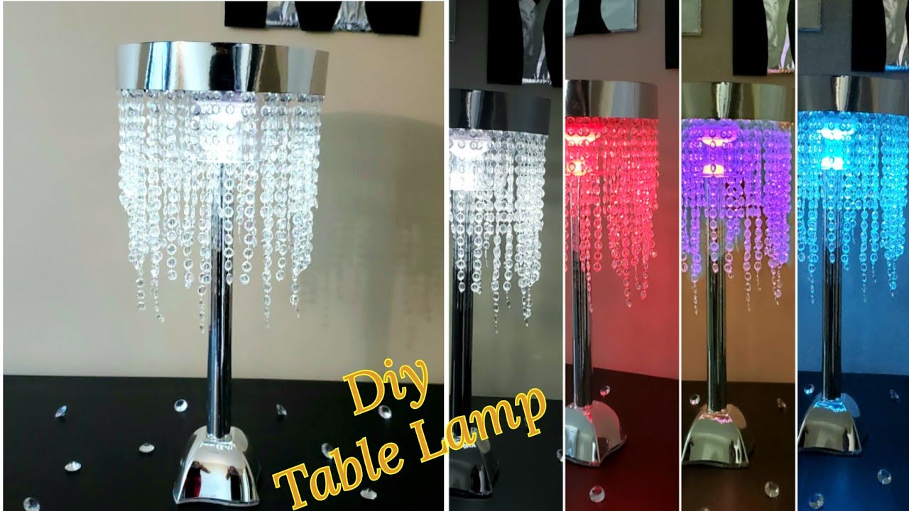 DIY Dollar tree glam table lamp | craft Angel - YouTube