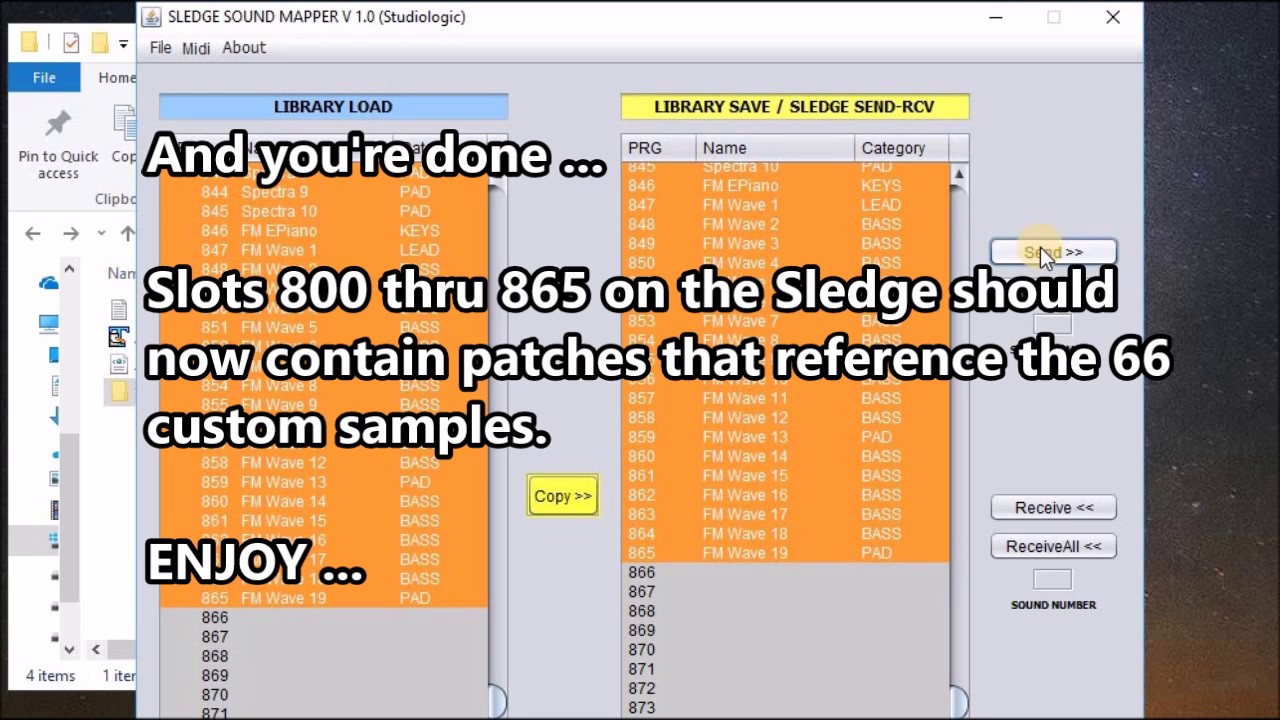 Studiologic Sledge 2 synth - How to load the Analoguesque Custom ...