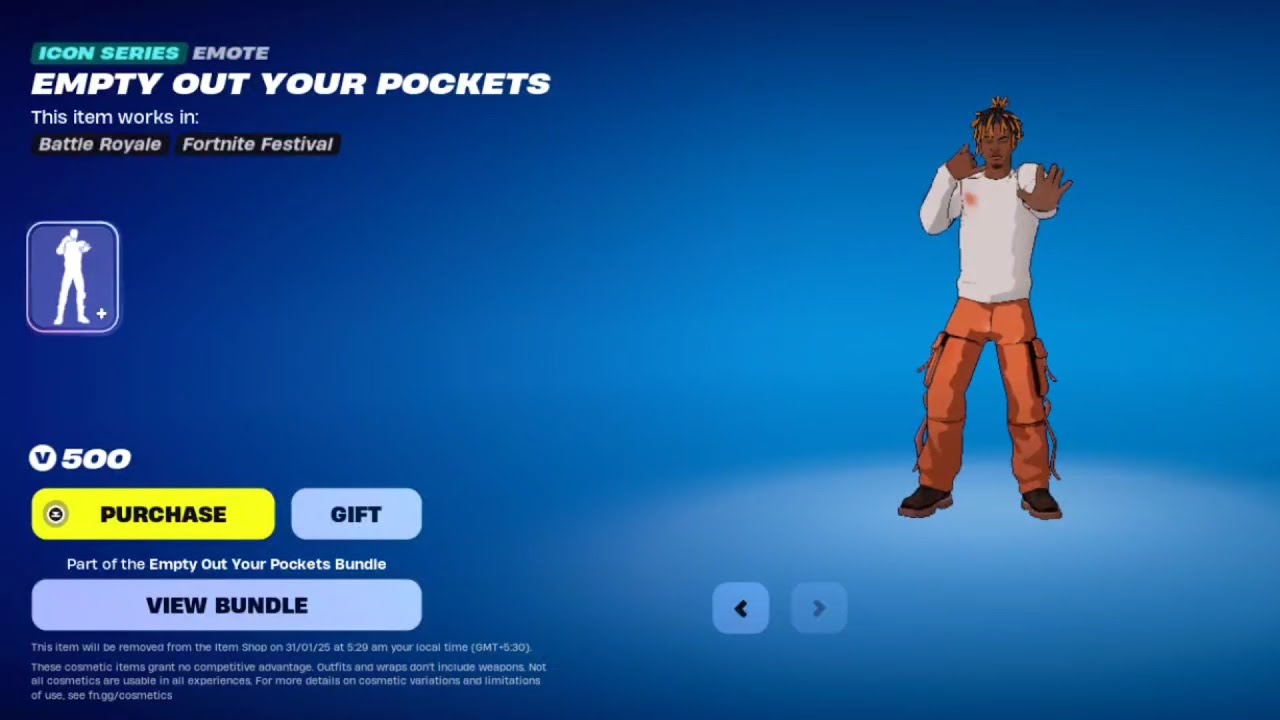 Fortnite Empty Out Your Pockets Emote Return In Item Shop and 999 Wrap ...