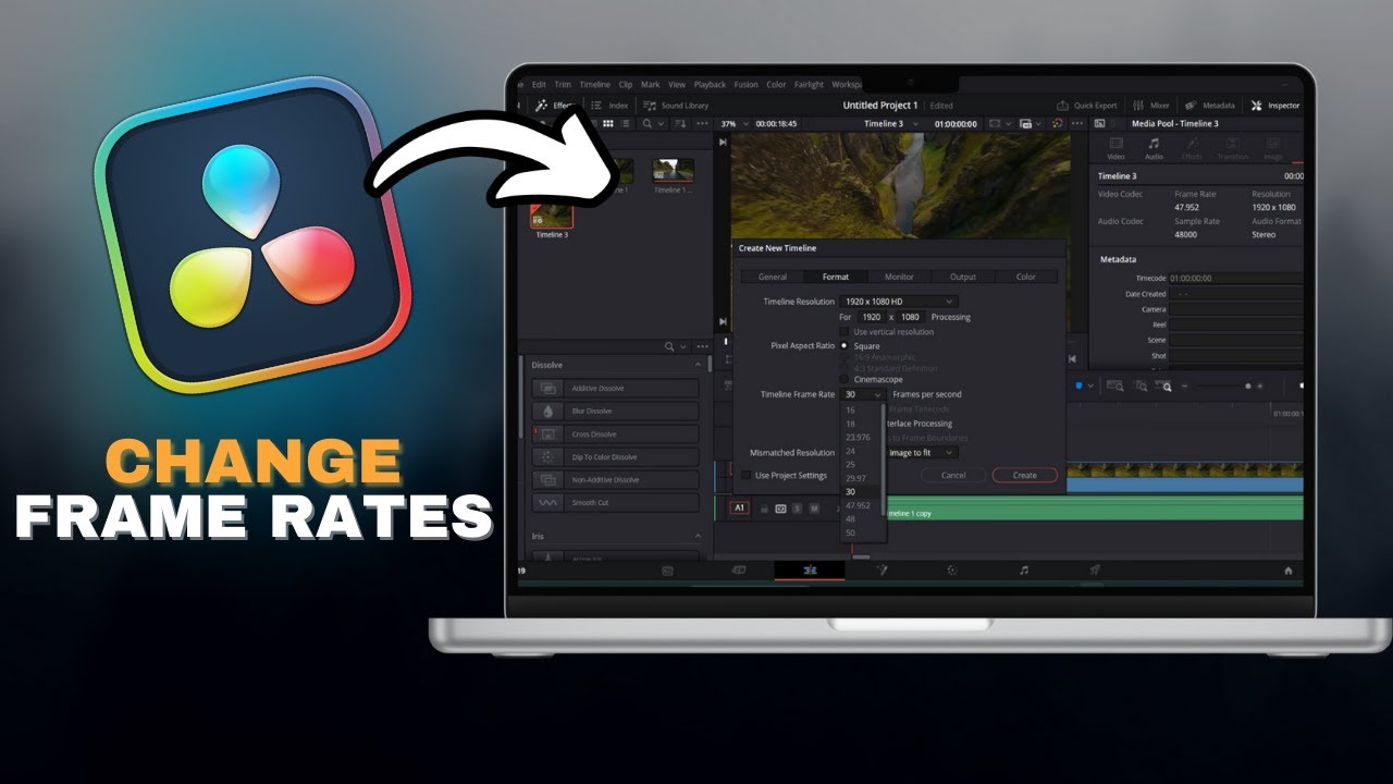 How To Change FRAME RATES In Davinci Resolve in SECONDS! - YouTube
