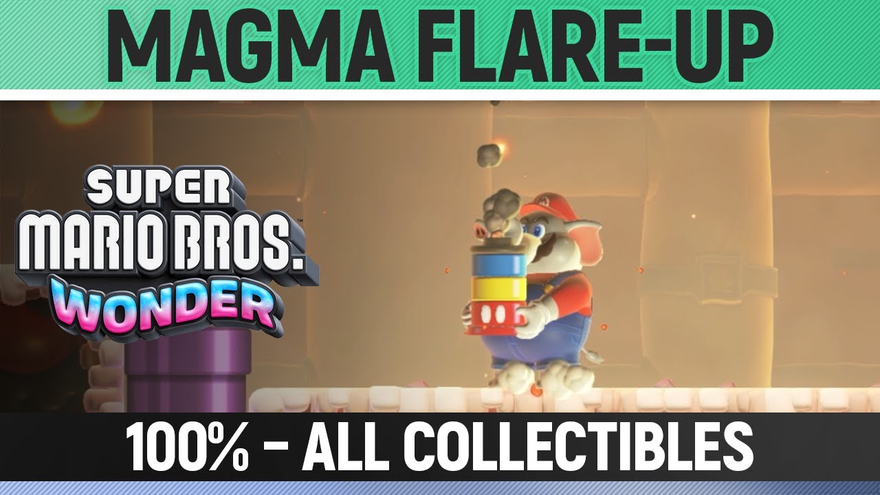 Super Mario Bros. Wonder - Magma Flare-Up - 100% All Wonder Seeds ...