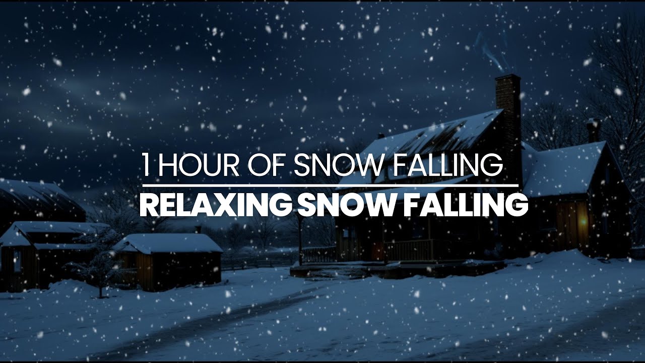 1 Hour Of Winter Snowfall in a Village┇Snow Ambience┇Wind Sounds for ...