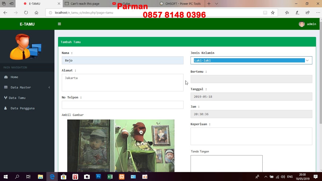 Aplikasi Tamu Dengan Capture Webcam dan Digital Signiture - YouTube