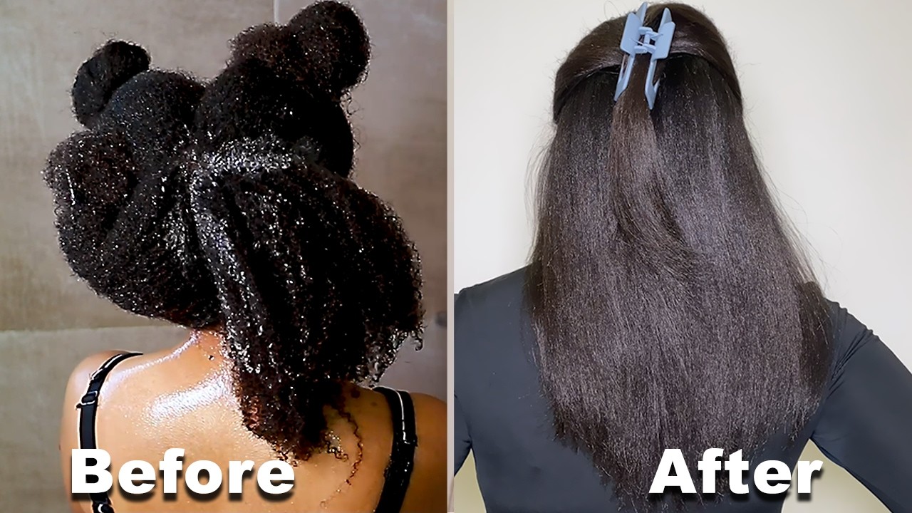 HOW TO: Silk Press Your Natural Hair At Home | Curly to Straight Salon ...