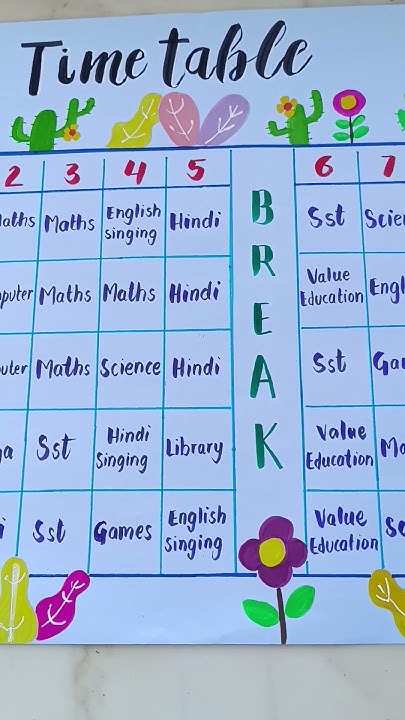 easy handmade school time table chart #schoolprojectmaker #diy # ...