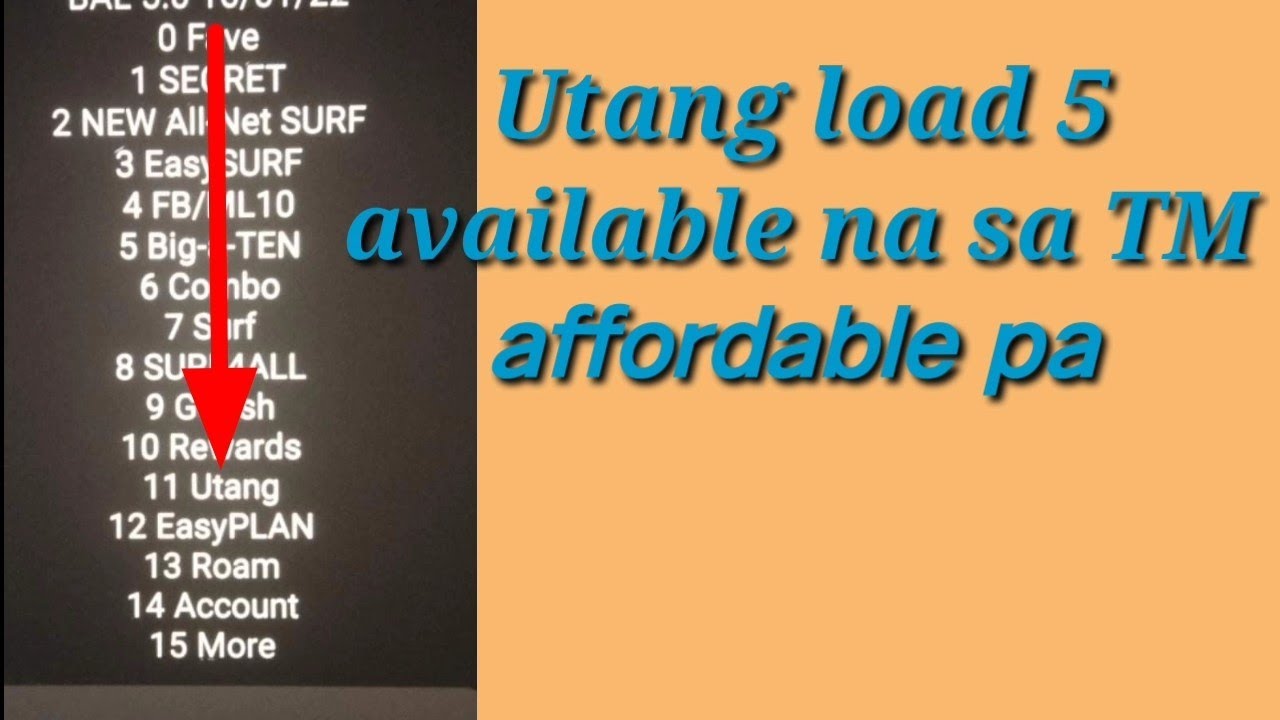 Paano mag utang ng load sa TM pwde na pala - YouTube