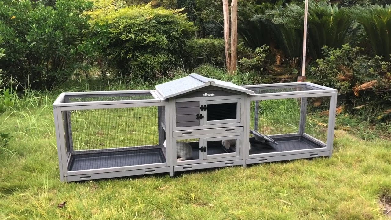 Aivituvin AIR65 Indoor Rabbit House Easy Moving Large Bunny HutchInner ...