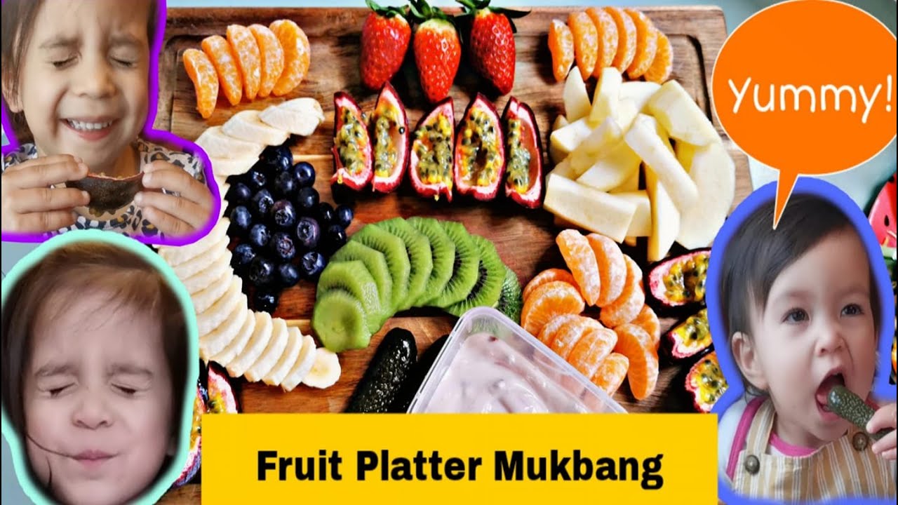 FRUIT PLATTER MUKBANG | KIDS MUKBANG | FIRST MUKBANG - YouTube
