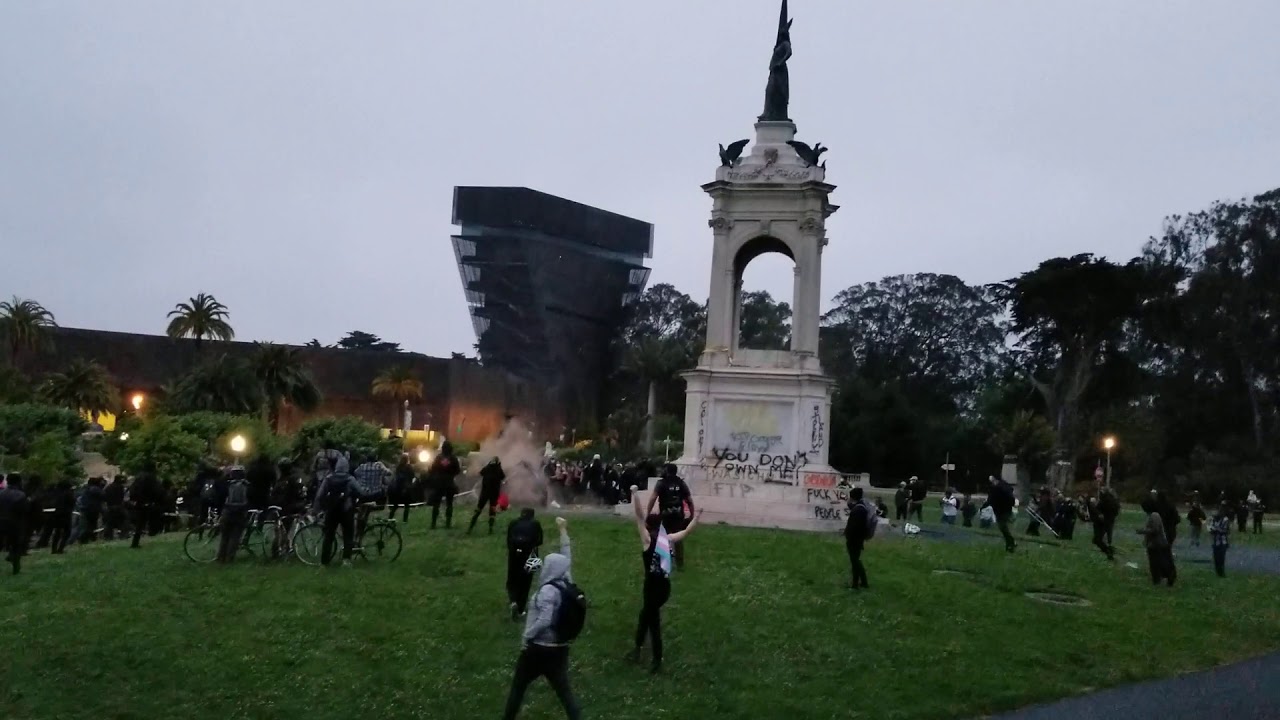 Francis Scott Key Statue Toppled in Golden Gate Park, SF - YouTube