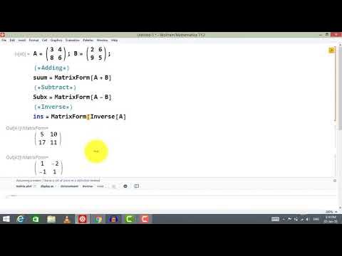 Matrix Operations Using Mathematica Easy For Beginners - YouTube