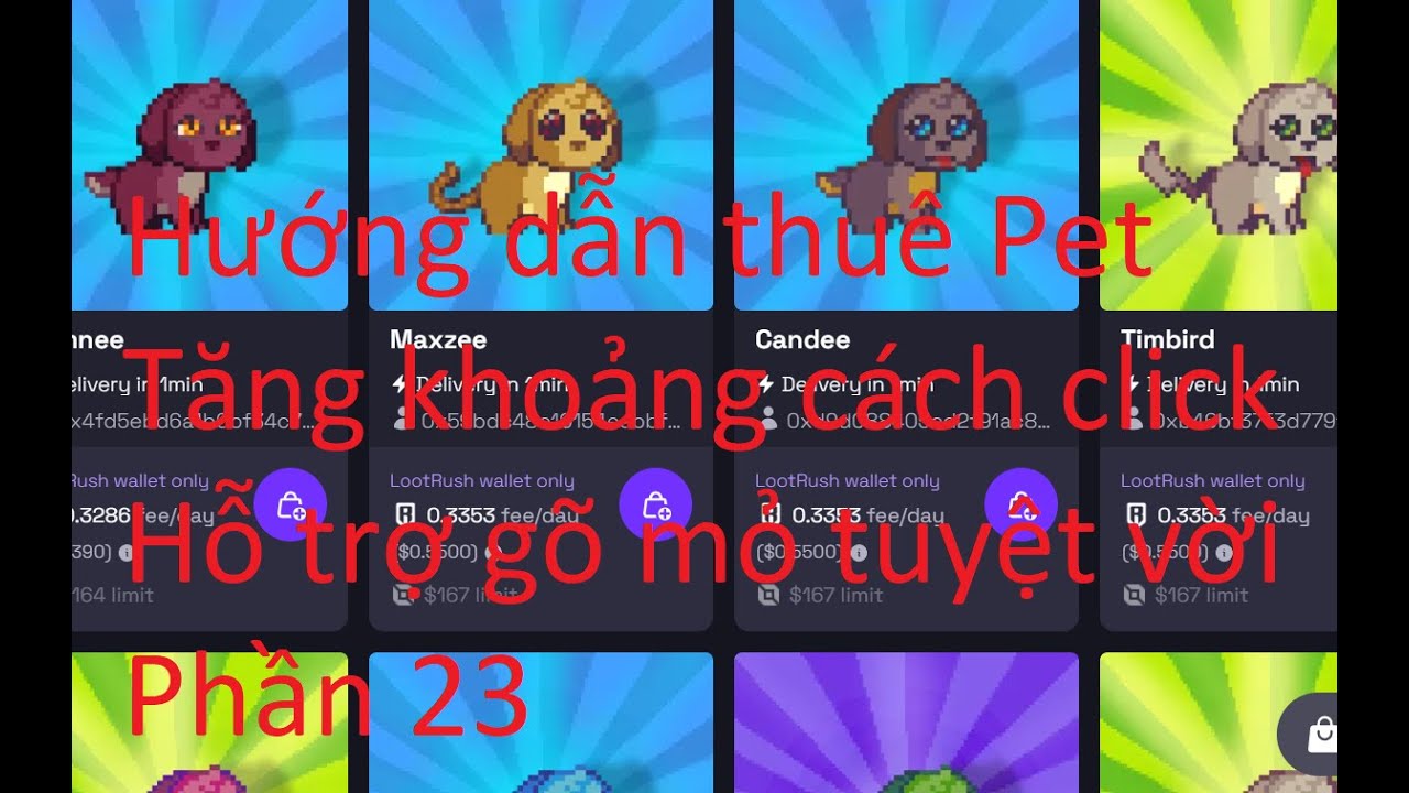 PIXELS Hướng dẫn chơi game pixel kiếm tiền cho người mới phần 23. Thuê pet game pixels để hỗ trợ ...