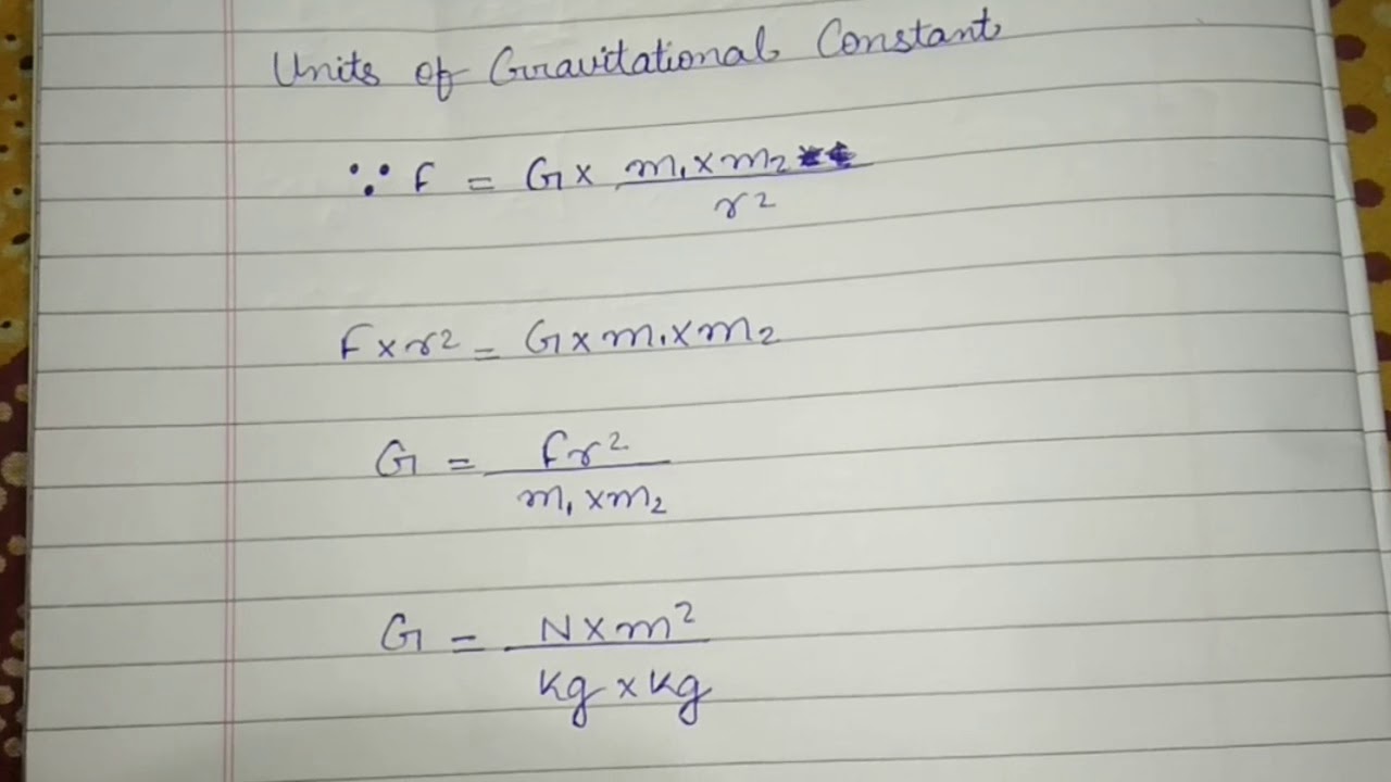 Measuring Unit of Gravitational Constant mathematically | Hindi ...