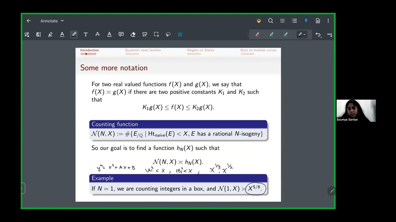 Soumya Sankar - Counting Points on Stacks and Elliptic Curves with a rational N-isogeny - YouTube