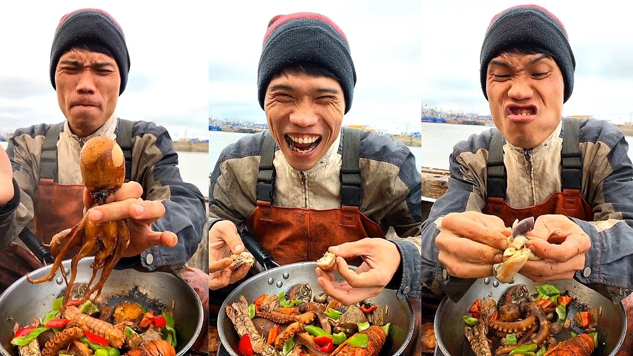 Fishermen Mukbang | chinese seafood Eating show Octopus - YouTube