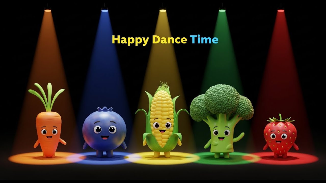 Cute Veggies & Fruits Dancing 🥕🌽 | Fun 3D Kids Dance Video🥦🍓 - YouTube