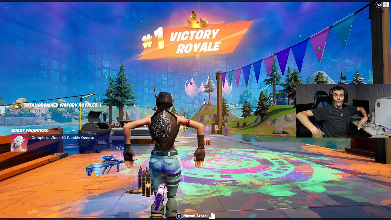 🌊 FIRST FORTNITE WIN IN MY NEW 🏠 - YouTube