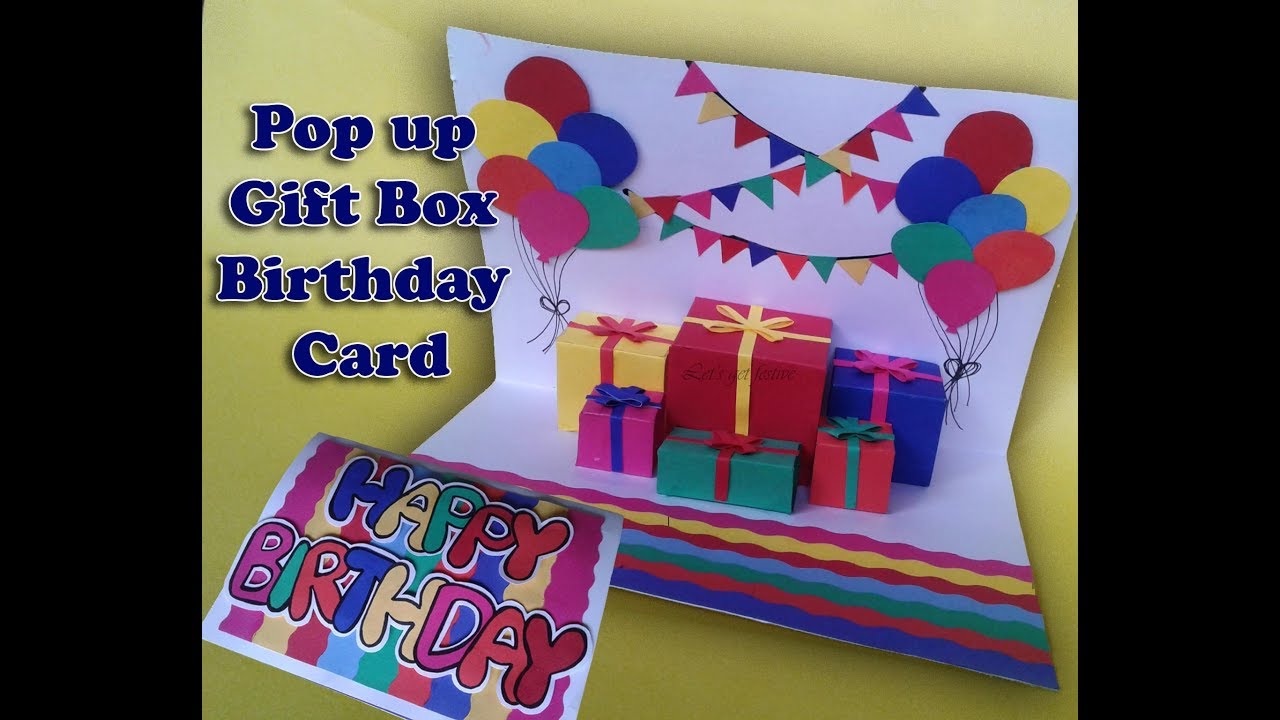 POP UP GIFT BOX BIRTHDAY CARD TUTORIAL - YouTube