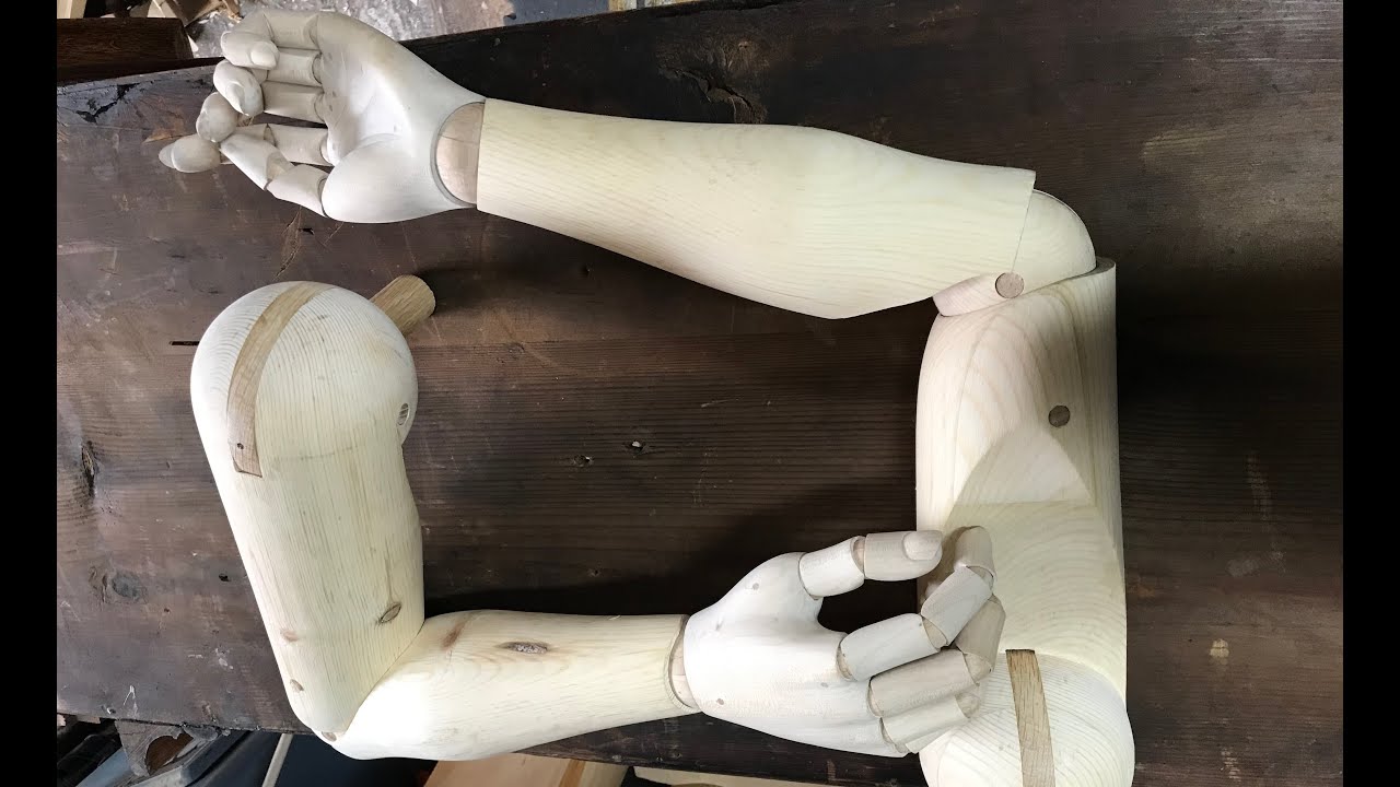 Completing the lay figure arms. - YouTube