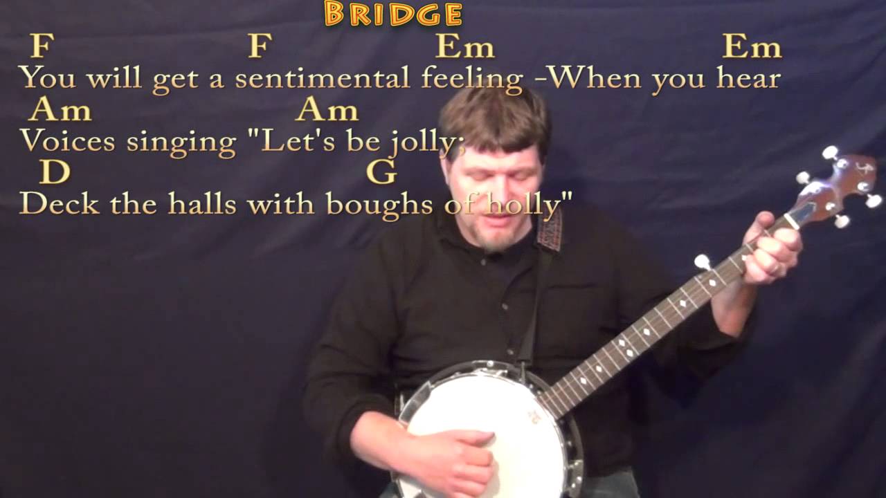 Rocking Around the Christmas Tree - Banjo Guitar Cover Lesson in C with ...