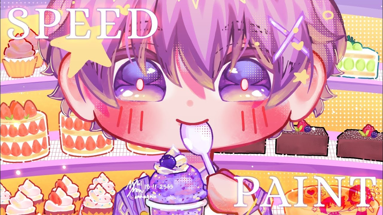 SPEEDPAINT - 💜purple sweet🍨 (มีพูด) | Mlnow - YouTube