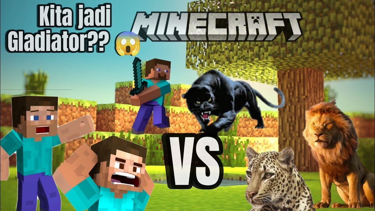 Minecraft tapi kita menjadi Gladiator, Melawan Singa? Sakit banget 😱 ...