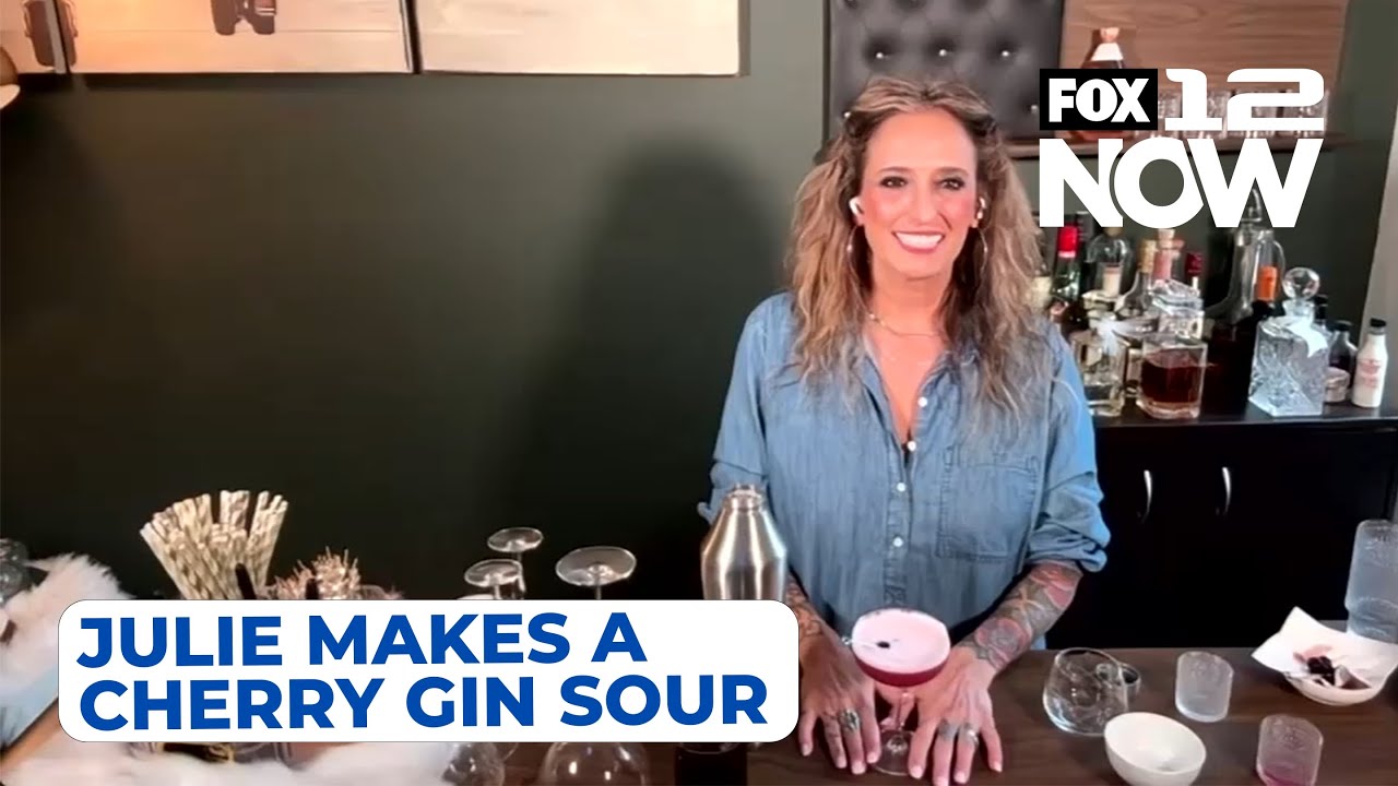 Afternoon cocktails with Julie: Cherry gin sour - YouTube