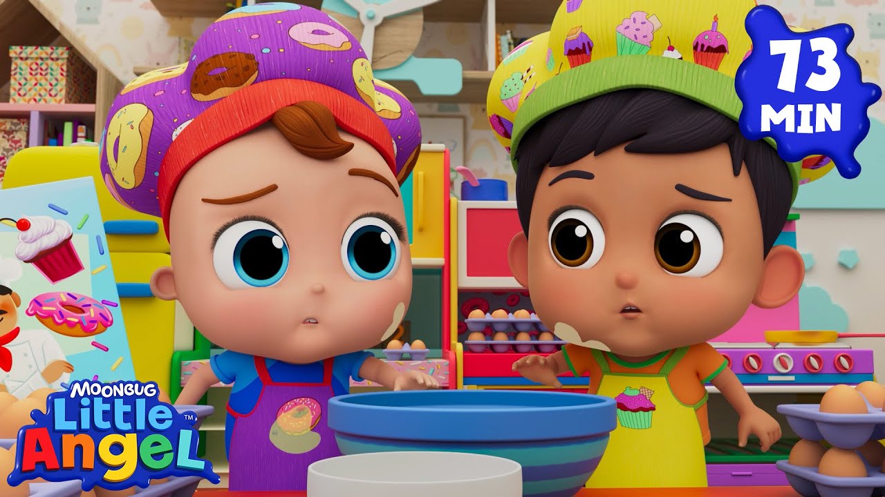 🧁 Baby John Bakes with the Muffin Man 🍪 + More | Little Angel | Moonbug ...