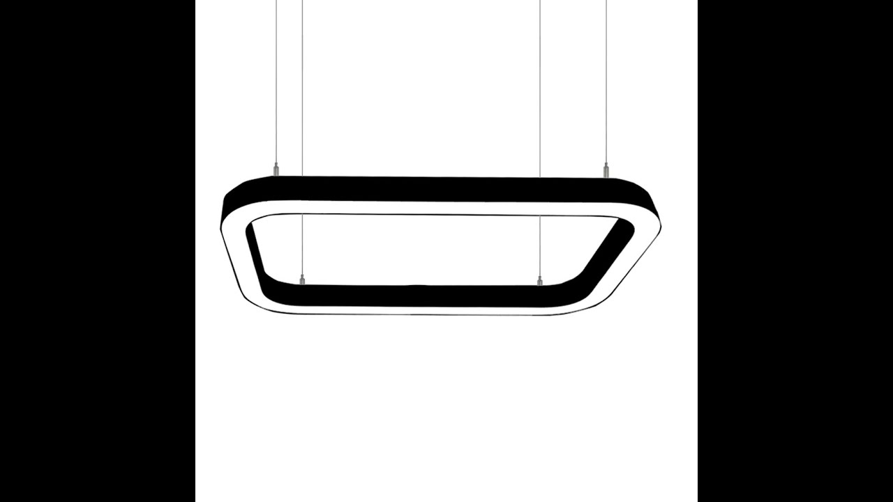 Luxury Rectangle Square Profile Curved LED Pendant Linear Chandelier ...