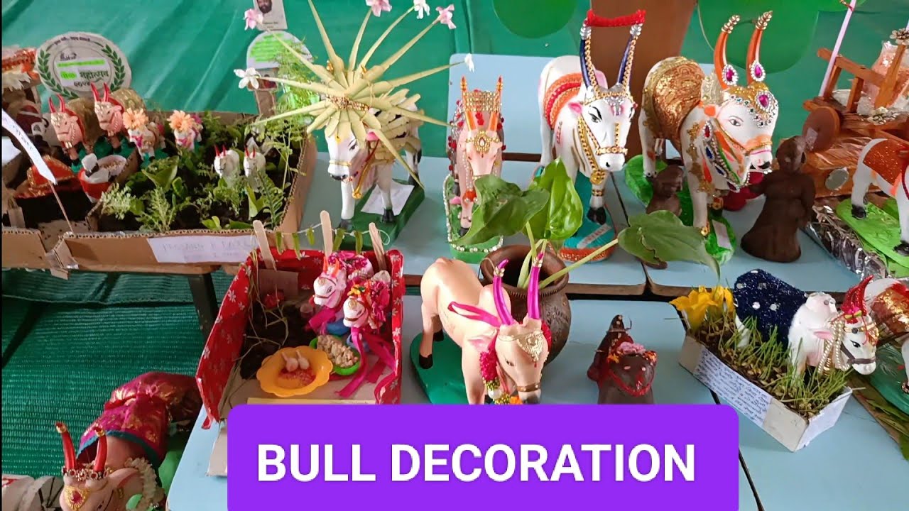 Bail pola | Bull decoration | Bullock cart |Pola| How to decor bull ...