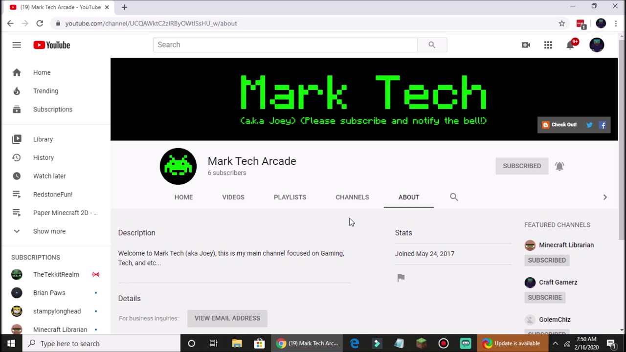 Mark Tech Joey channel updates - February 2020 - YouTube
