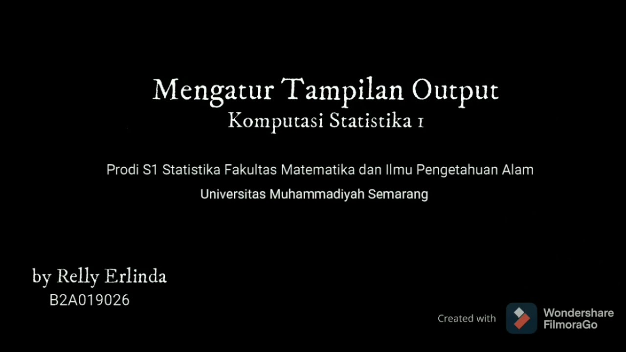 Mengatur tampilan dari Output menggunakan software R | Statistika ...