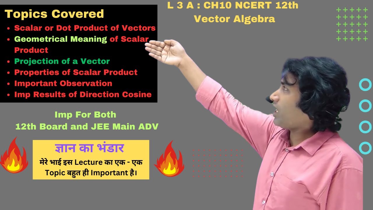 Vector Algebra: L 3 A | Scalar Product of Vectors | Class 12 Maths ...
