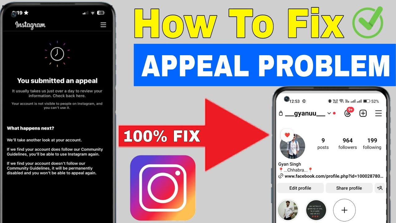 you submitted an appeal instagram problem fix || how to fix you ...