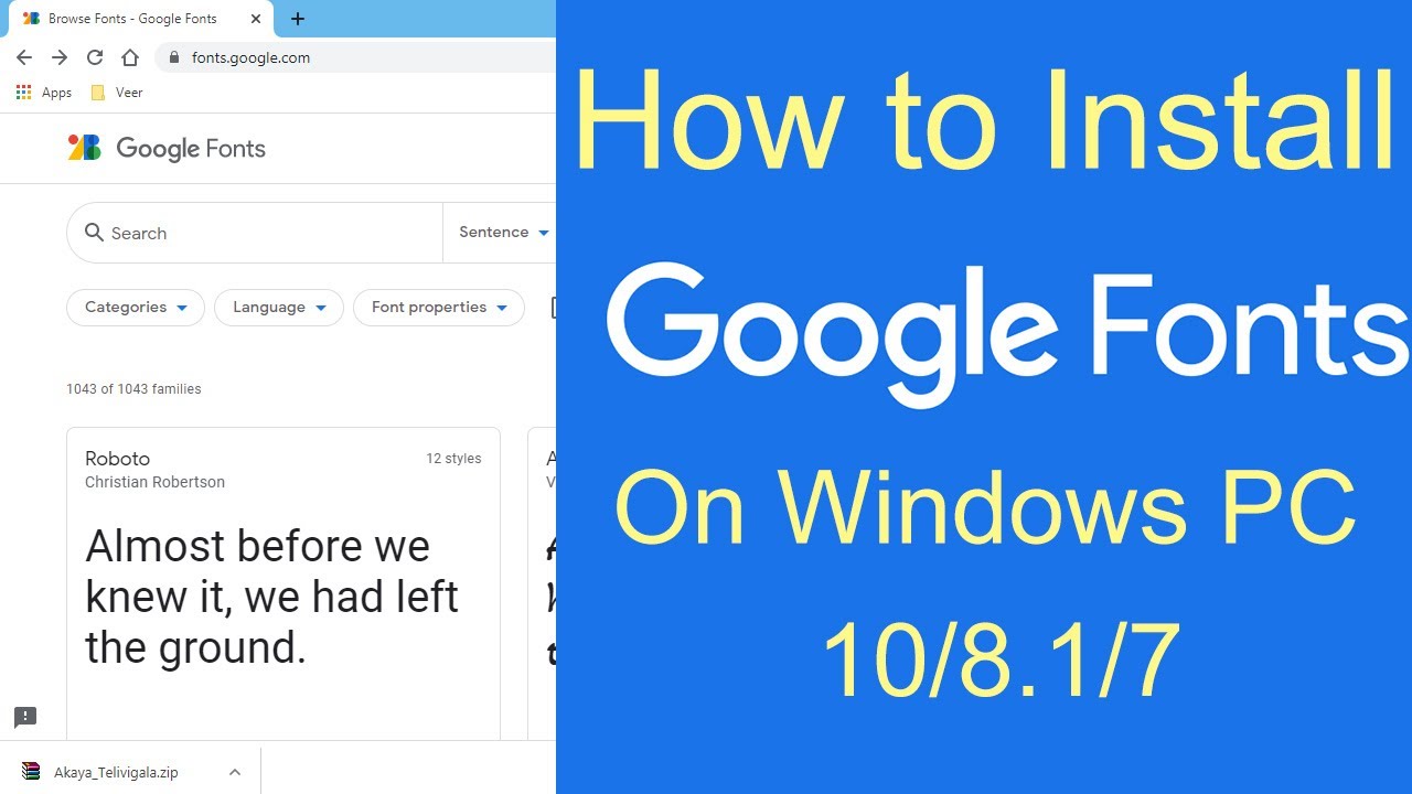 How To Install Google Fonts On Windows 10 8 1 7 PC Google Fonts Installation On Windows PC How To Install Google Fonts On Windows 10 8 1 7 PC Google Fonts Installation On Windows PC