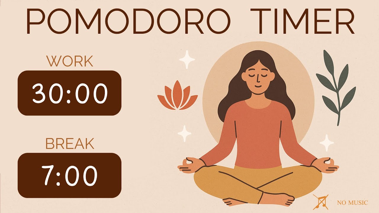 Meditation & Active Breaks Pomodoro | 30/7 x4 | Focus + Stretch + Breathe 🧘‍♀️ - YouTube