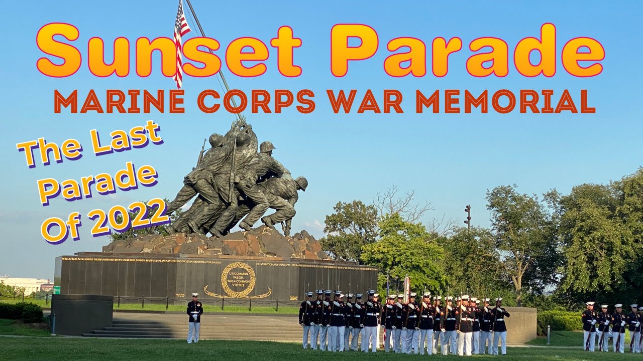 The last Sunset Parade at the Marine Corps War Memorial - YouTube