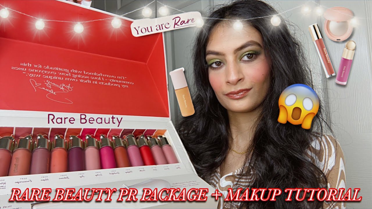 MY FIRST EVER RARE BEAUTY PR PACKAGE + MAKEUP TUTORIAL 😱🫶🏽💓‼️ - YouTube