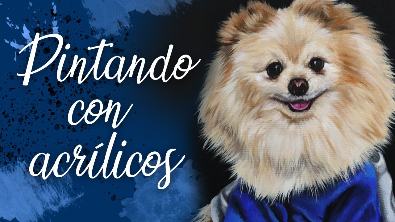 Pintando un perrito blanco con la técnica de acrílicos - YouTube