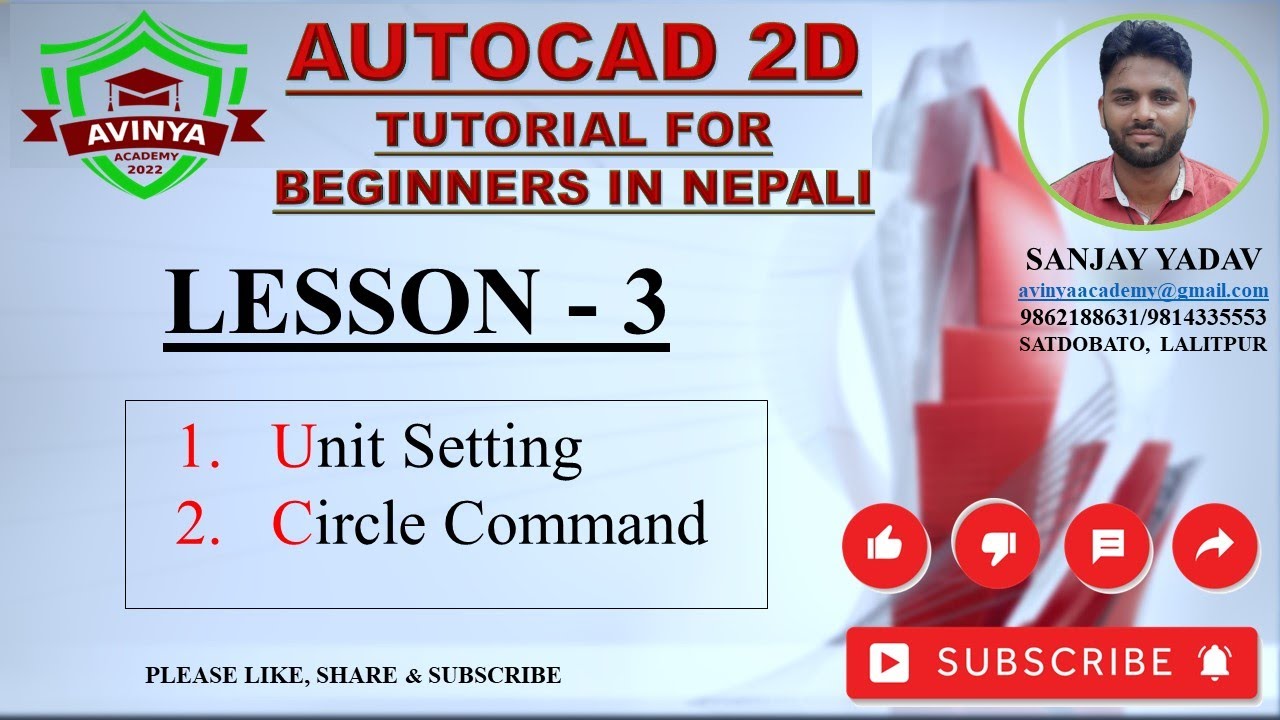 LECTURE 3 | UNIT SETUP IN AUTOCAD & CIRCLE COMMAND [SANJAY YADAV] - YouTube