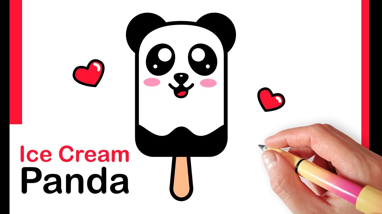 How to draw a cute ICE CREAM PANDA Easy Step by step | #drawing #easy # ...