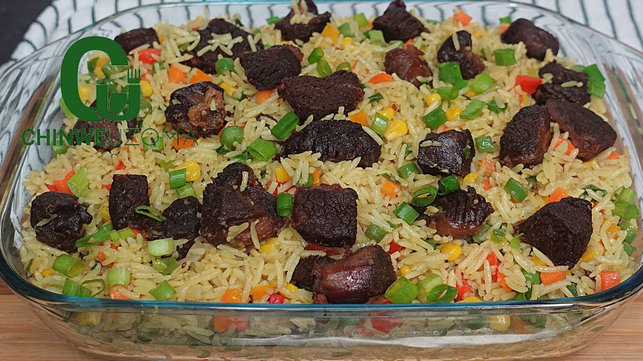 SPECIAL Goat Meat Fried Rice | Fried Rice Recipe - Chinwe Uzoma Kitchen ...