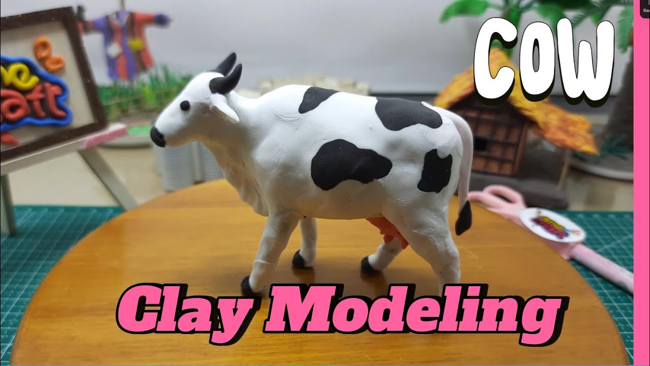 Colorful Clay Cow Easy Clay Animal Craft Amecraft - YouTube