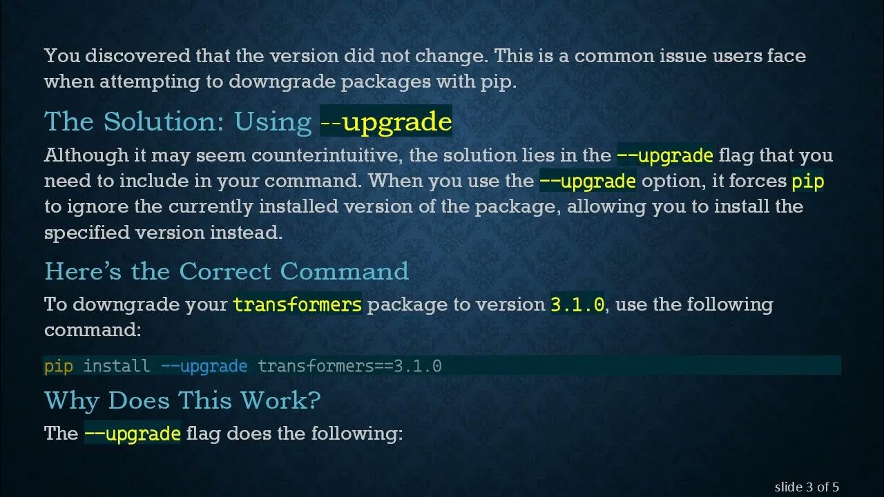 How to Downgrade or Install an Earlier Version of a Package with pip ...