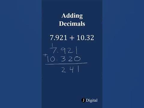 Adding Decimal Numbers - YouTube