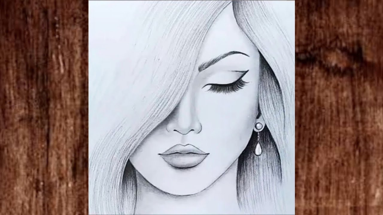Beautiful Girl Drawing | Easy Girl face Art | Simple and Lovely Girl ...